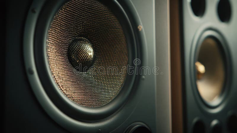 Close-up Shot of Elegant Speaker Cone with Rich Texture. Neural Network ...
