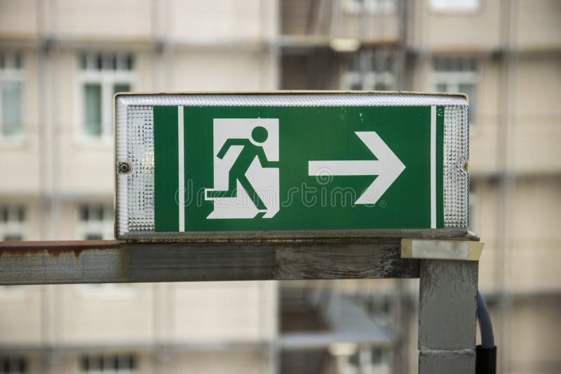 Shot of an Emergency Exit Sign Stock Photo - Image of security, exit ...