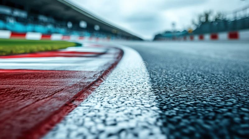 A Close Up Shot of an Empty Formula 1 Track, Highlighting Textured ...