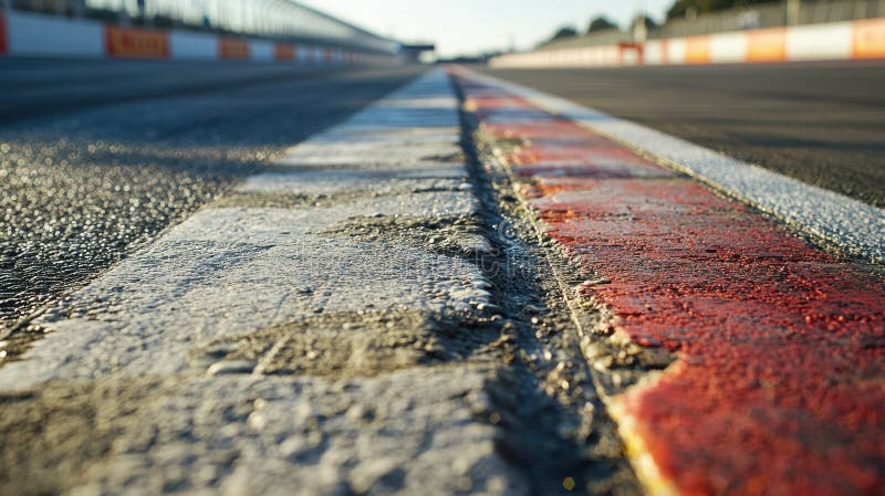 A Close Up Shot of an Empty Formula 1 Track, Highlighting Worn Surface ...