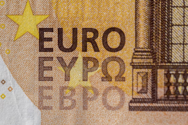 Close-up Shot of Euro Sign and Text Present Stock Image - Image of ...