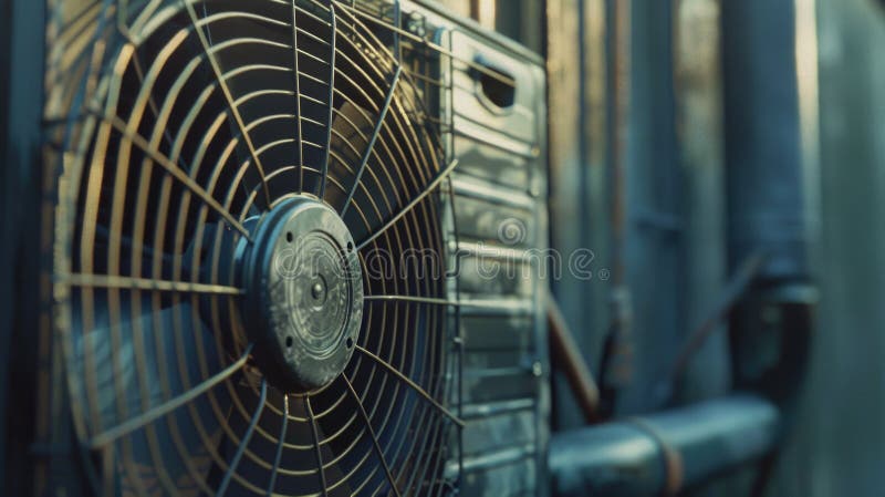 A Close-up Shot of a Fan Installed on the Side of a Building, Possibly ...