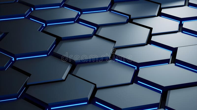 A Close-up Shot Features a Blue Glowing Honeycomb Design, Creating a ...