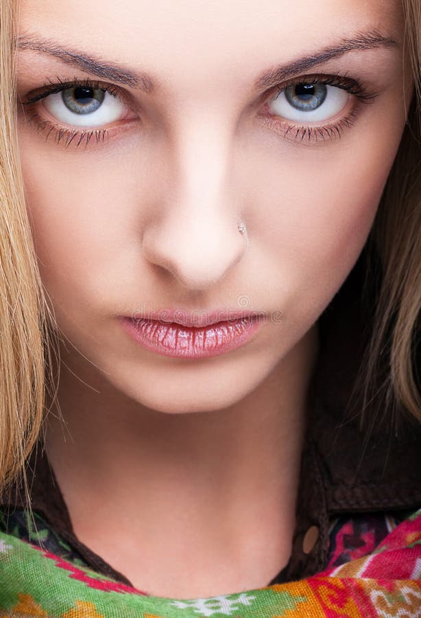 Close-up Shot of Female Face Stock Image - Image of girl, fashion: 58249039