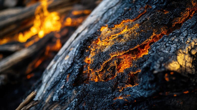 A Close-up Shot of a Fire Burning in a Forest with Flames and Smoke ...