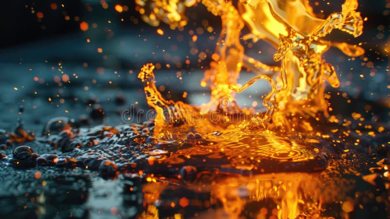 A Close-up Shot of a Fire with Water Splashed on it, Showing the ...