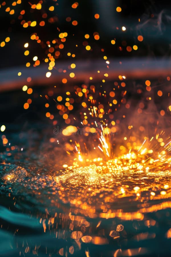 A Close-up Shot of a Firework Floating in a Pool of Water. Perfect for ...