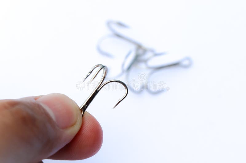 Close Up Shot of Fish Hook on White Background Stock Photo - Image of ...