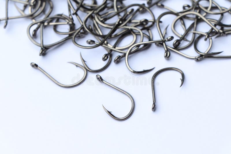 Close Up Shot of Fish Hook on White Background Stock Image - Image of ...