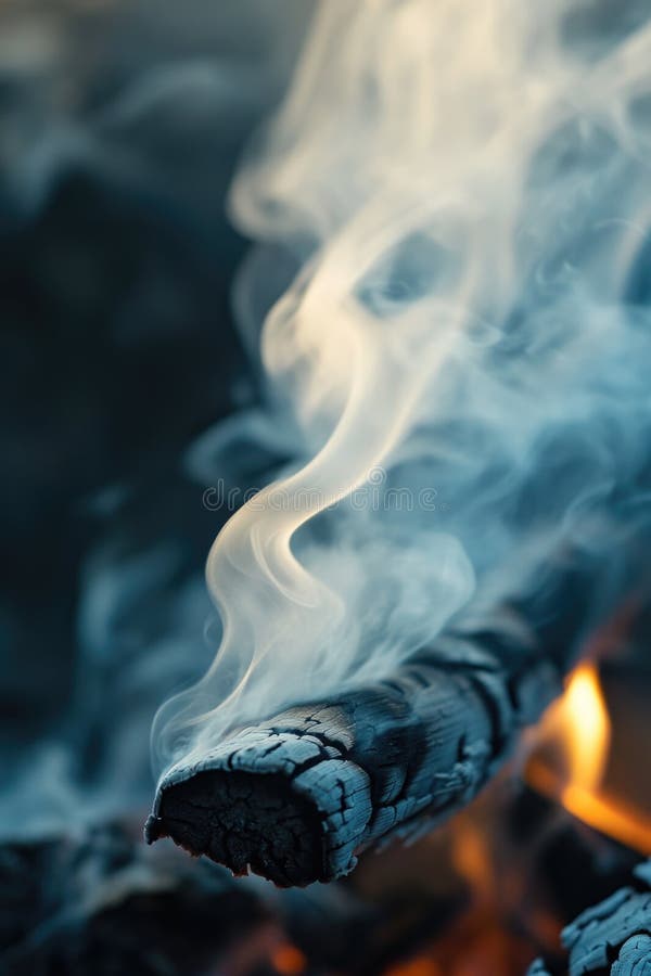 Close-up Shot of a Flame with Smoke Rising from it Stock Image - Image ...