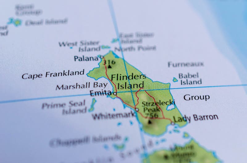 Flinders Island On Map Stock Image Image Of Australia 114066163