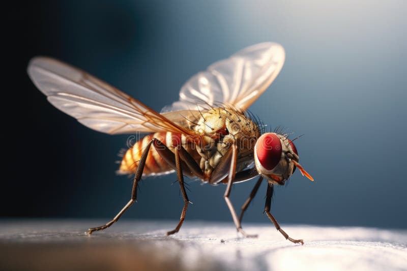 A Close-up Shot of a Fly Sitting on a Surface Stock Photo - Image of ...