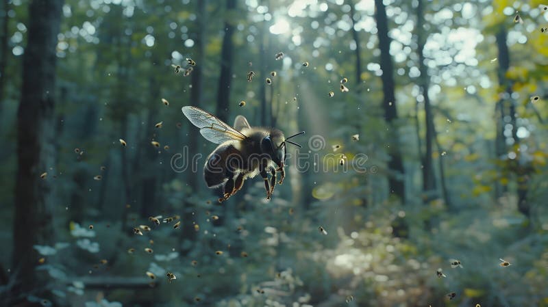 Buzzing Beekeeper S View of Pollination in Remote Forest Landscape ...