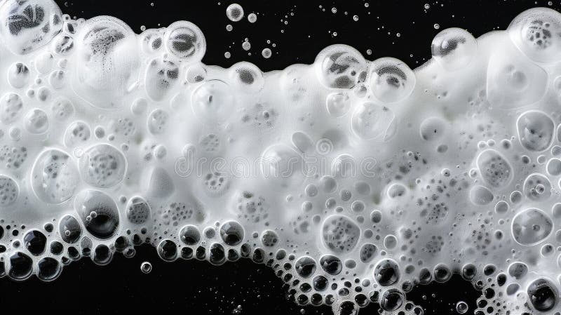 A Close-up Shot of a Foamy Substance on a Black Surface Stock Image ...