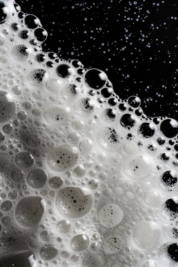 A Close-up Shot of a Foamy Surface with Bubbles and Texture Stock Image ...