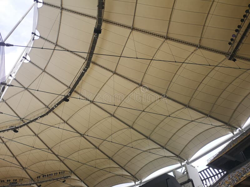 Close Up Shot of Football Stadium Canopy Stock Photo - Image of ...