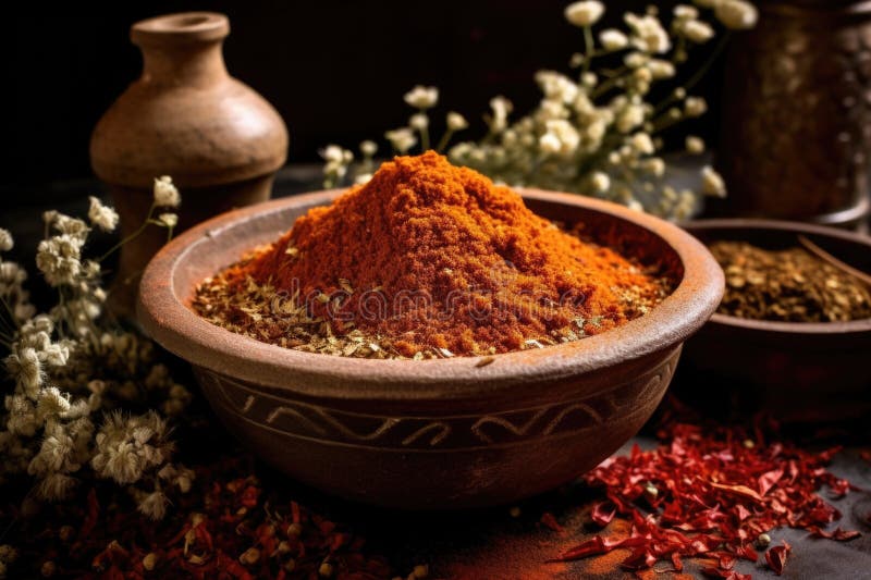 Close-up Shot of Freshly Ground Spices in a Marble Mortar Stock Photo ...