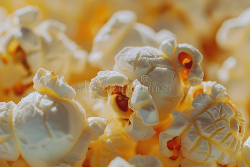 A Close-up Shot of Freshly Popped Popcorn Kernels in a Bowl Stock Photo ...