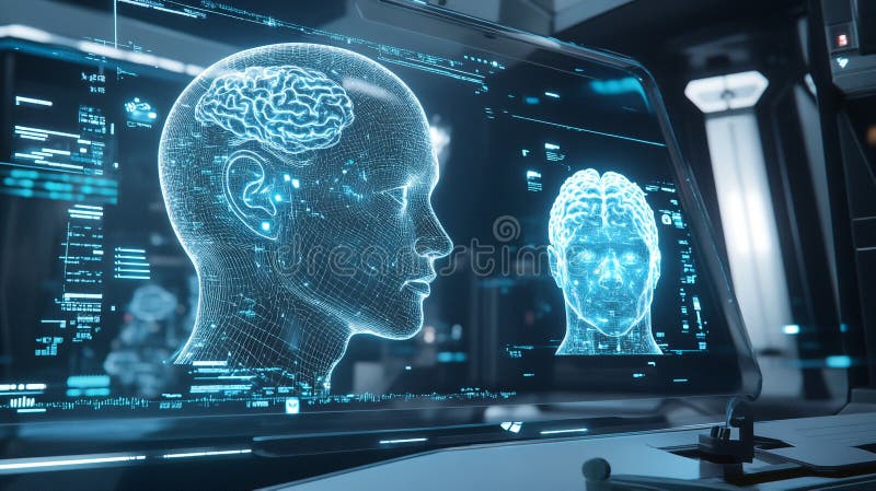 Futuristic Digital Brain Scan Neurology Neuroscience and Interface ...