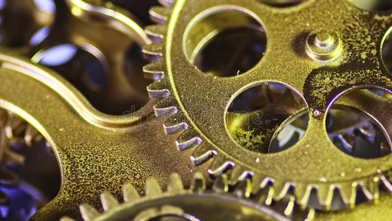 Close Up Shot of Gear Cogs Rotating Working Stock Video - Video of ...