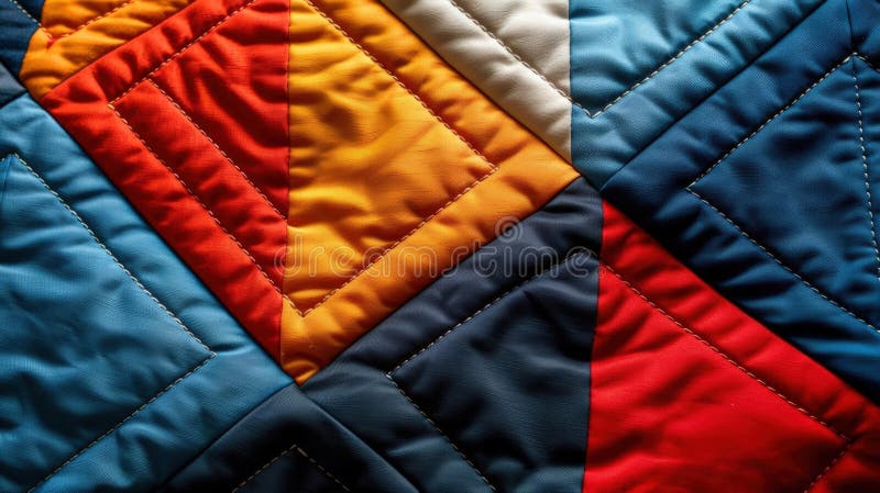 A Closeup Shot of a Geometric Cultural Quilt Patchwork Diversity Stock ...