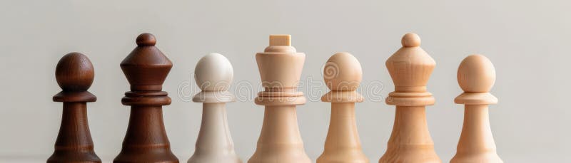 A Closeup Shot of a Geometric Human Chess Set Diverse Strategic Pieces ...