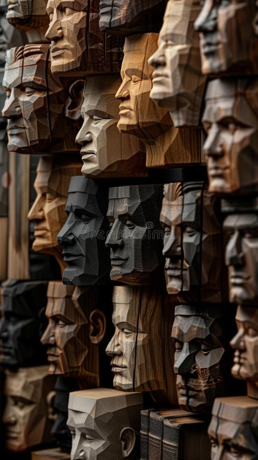 A Closeup Shot of a Geometric Human Libraries Diverse Literary Faces ...