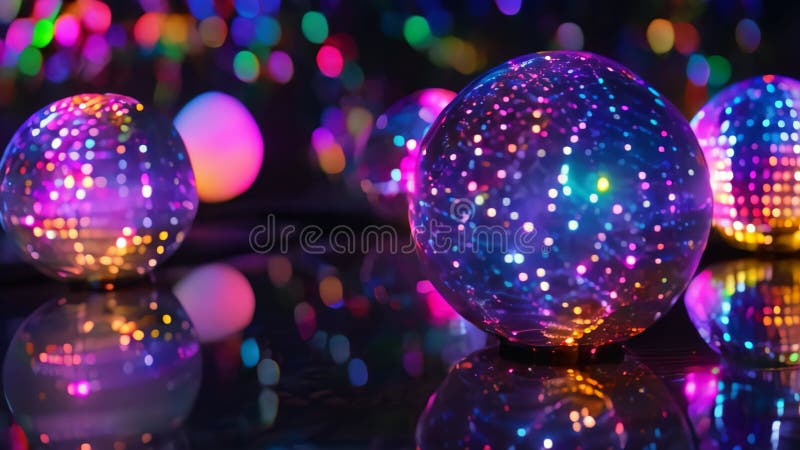 A Close-up Shot of Glowing Orbs with Intricate Patterns of Light ...
