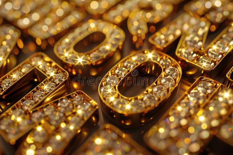 Close-up Shot of Gold Alphabet Letters Stock Image - Image of ...