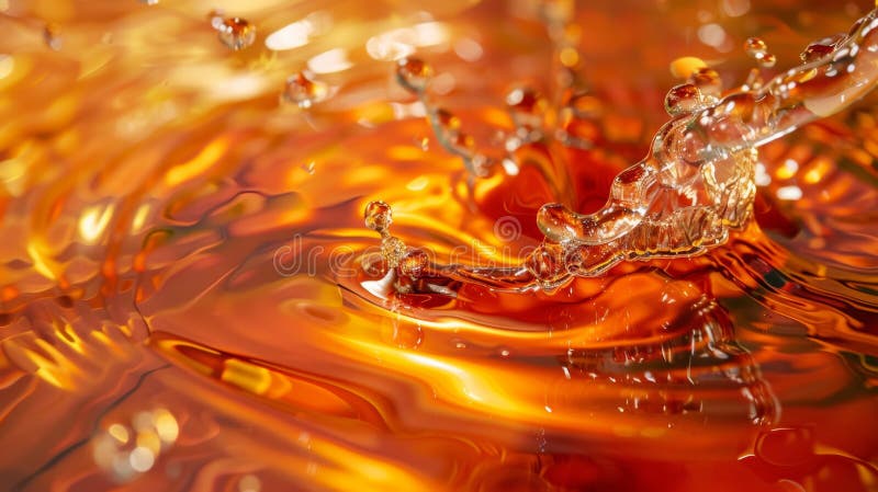 Golden Liquid Splash with Dramatic Lighting Stock Image - Image of ...