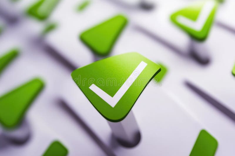 A Close-up Shot of a Green Checkmark Icon on a Keyboard Stock ...
