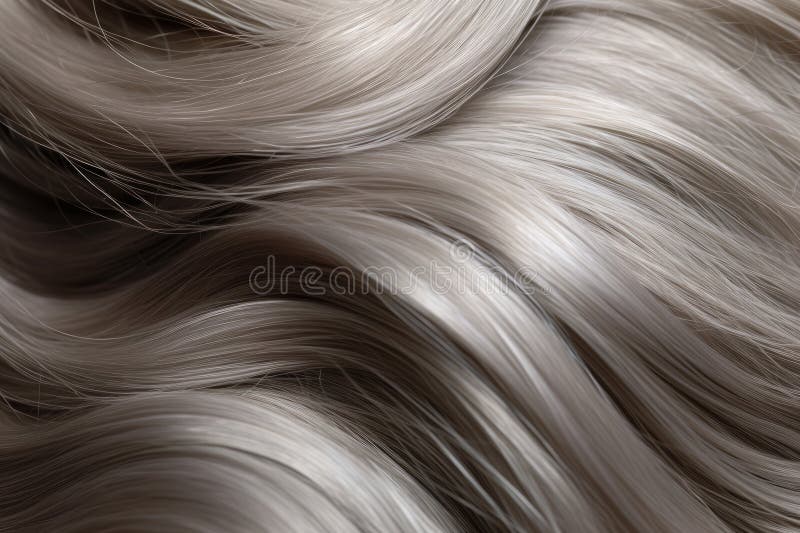 Close Up Shot of Grey Wavy Short Shiny Hair Texture Background Stock ...