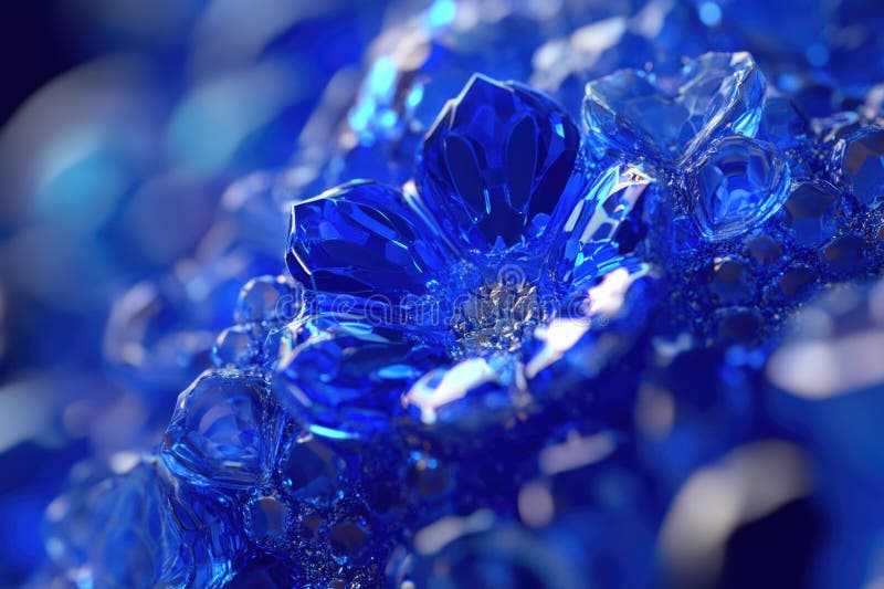 A Close-up Shot of a Group of Blue Crystals Arranged in a Natural ...