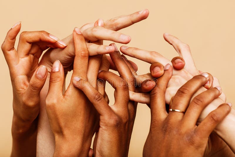 Close Up Shot of a Group of Hands Stock Photo - Image of people, unity ...