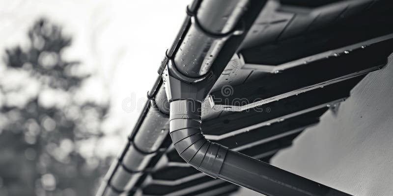 Close-up Shot of a Gutter with a Rough Texture and Visible Debris ...