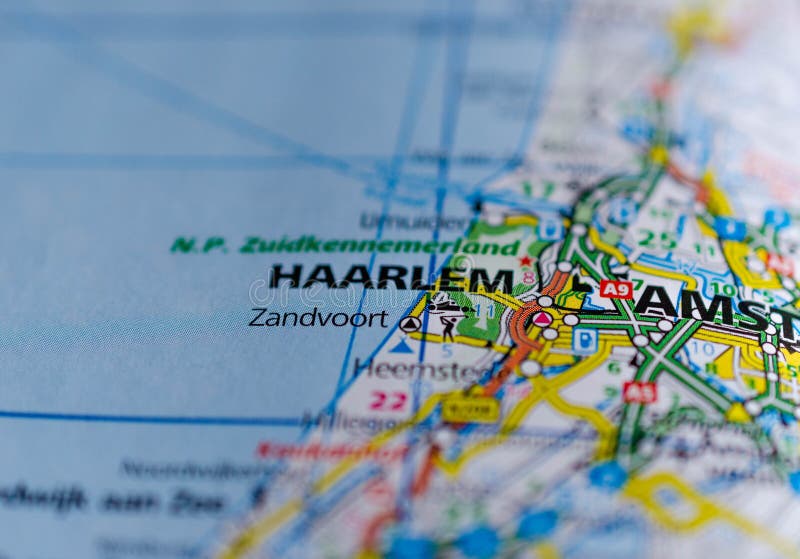 Haarlem on map stock image. Image of road, states, travel - 102337995