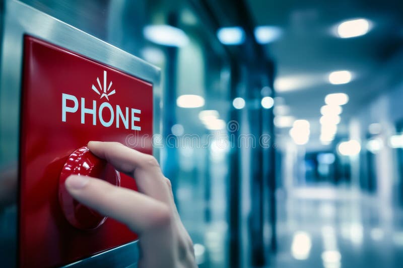 A Close-up Shot of a Hand Activating a Fire Alarm on the Wall. Stock ...