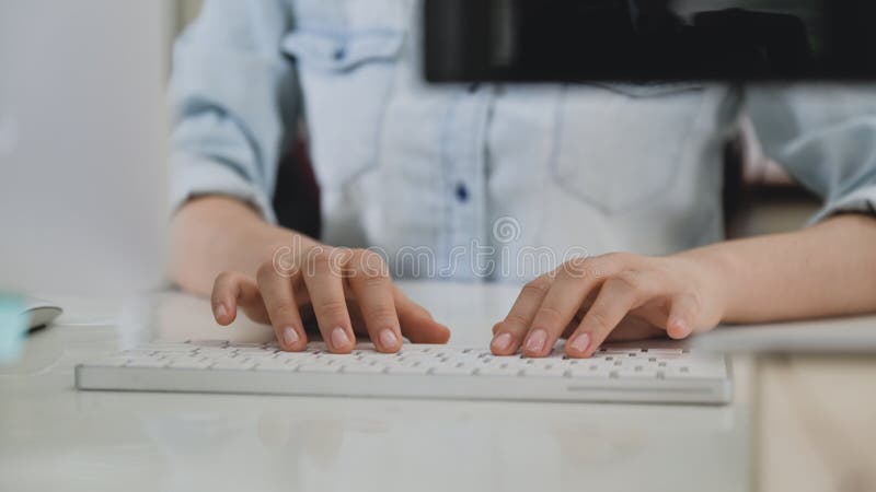 Programmer is Using Computer Keyboard To Write Database Program ...