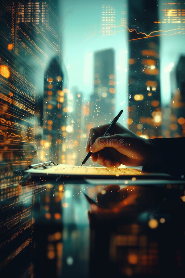 Urban Business Strategy and Data Insights Stock Illustration ...