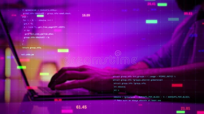 Close-up Shot of Hands Typing on Laptop, Computer Keyboard. VPN Cybersecurity Programmer, AI ...