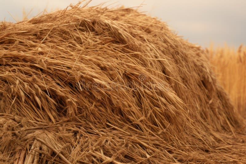 Close-up Shot of a Haystack, Displaying Texture and Details Stock Photo ...