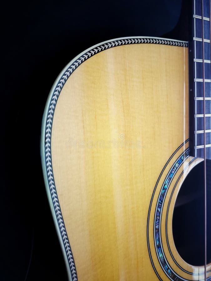Close Up Shot of Herringbone Purfling Detal on Guittar Stock Image ...