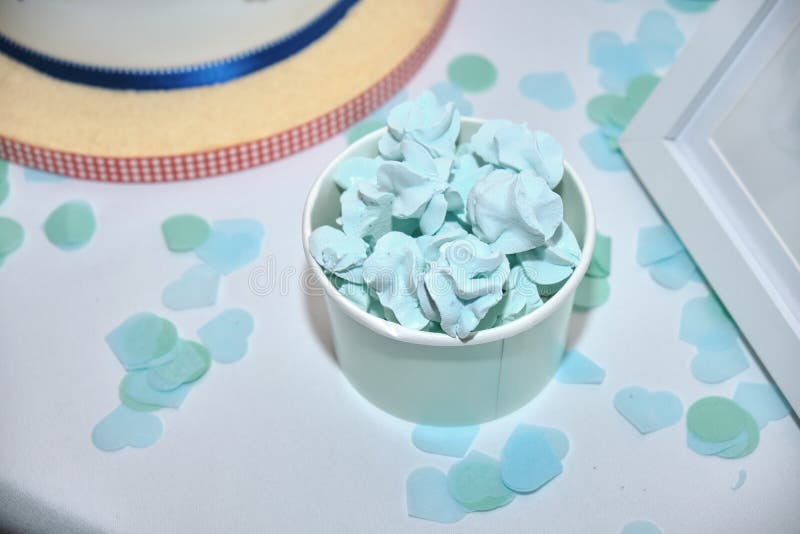 Close Up Shot of Homemade Stabilized Fluffy Blue Whipped Cream Stock ...