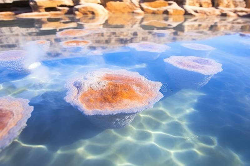 Close-up Shot of Hot Spring Bubbles at Surface Level Stock Illustration ...