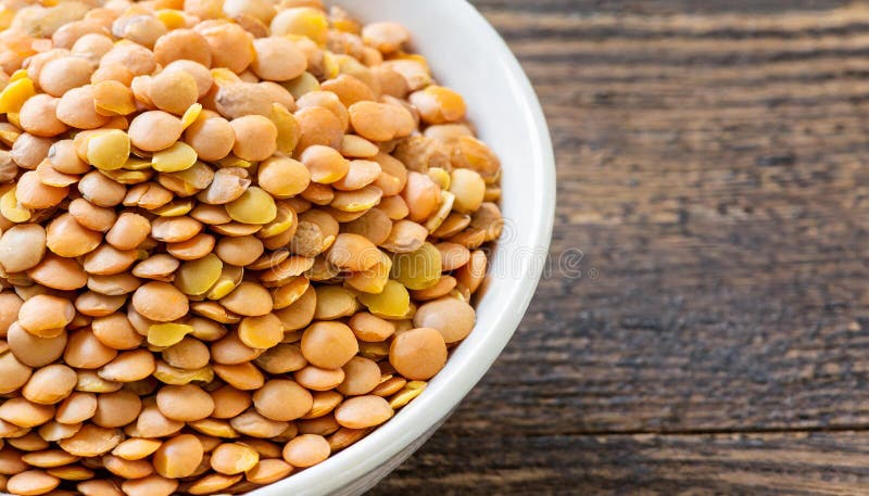 Hulled Lentil, Copyspace on a Side Stock Illustration - Illustration of ...