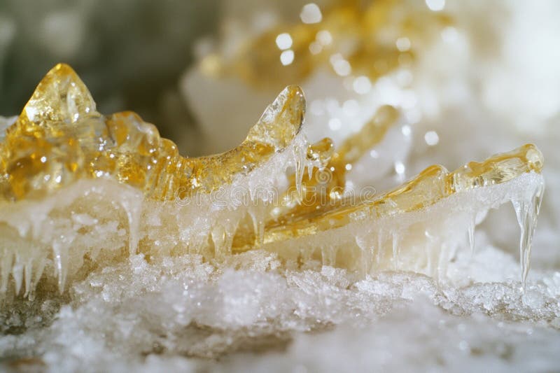 A Close-up Shot of Ice and Icicles on a Table, Perfect for Winter ...