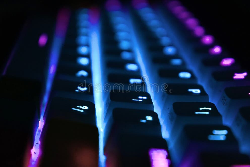 Close Up Shot of an Illuminated Computer Keyboard Stock Photo - Image ...