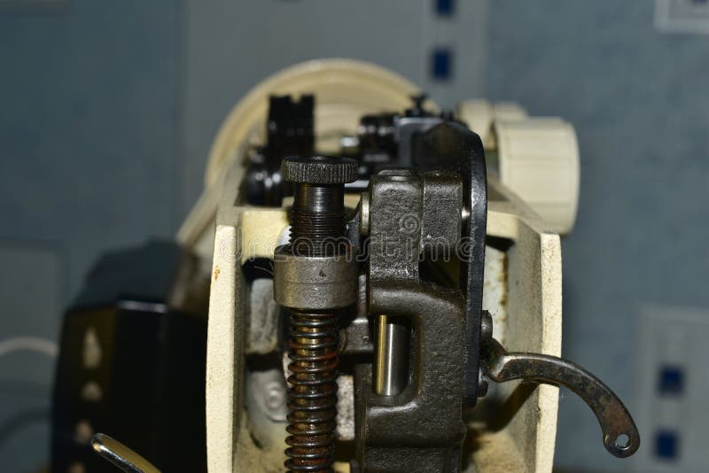 Close-up of the Mechanism of Movement and Retention of the Sewing ...