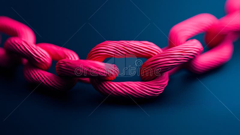 Abstract Pink Chain Links Intertwined Close Up Connection Concept AI ...