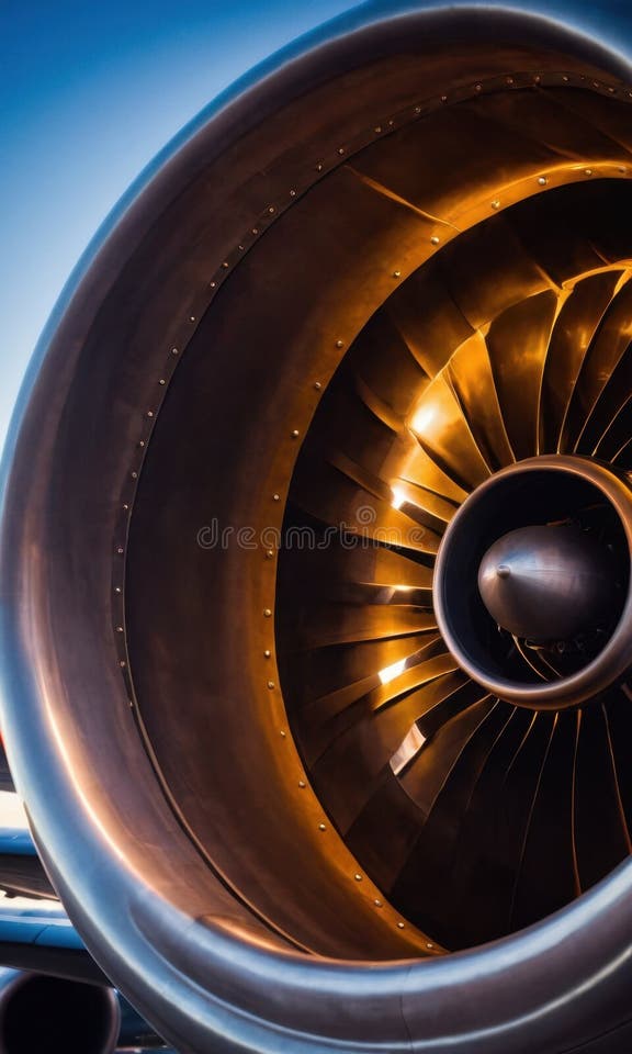 A Close-up Shot of a Jet Engine on an Airplane Stock Image - Image of ...